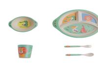 China Lightweight Multicolor Bamboo Fiber Bowl Children'S Tableware Set for sale
