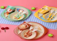 China Animal Design Kids Gift Bamboo 5 Pcs Melamine Tableware Sets for sale