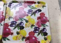China Rectangular 100% Melamine Plastic Serving Tray With Handle for sale