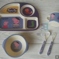 China Adorable Children Bamboo Fiber Tableware Set For Kids for sale