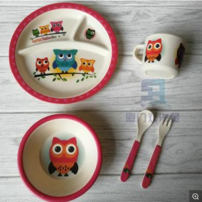 China Multicolor Bamboo Fibre Plates , Bamboo Compostable Plates for Kids for sale