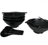 China Simple Black Melamine Soup Bowl for Large Ramen Noodle for sale