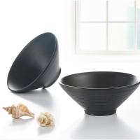 China Simple Black Melamine Soup Bowl for Large Ramen Noodle for sale