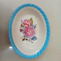 China Custom Printed Serving Melamine Food Trays Kitchen Home Hotel Rolling Tray for sale