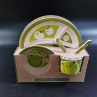 China OEM Durable Cartoon Melamine Tableware Sets With Divided Plate Cup Spoon for sale