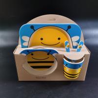 China OEM Durable Cartoon Melamine Tableware Sets With Divided Plate Cup Spoon for sale