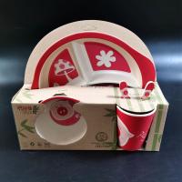 China OEM Durable Cartoon Melamine Tableware Sets With Divided Plate Cup Spoon for sale