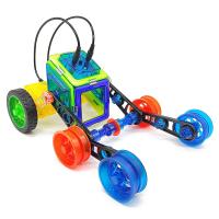 China 34-Piece Magnetic Building Block Set with Remote Control - Transformable Motorcycle & Car Toy with 6 Colors for sale