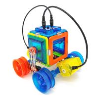 China 34-Piece Magnetic Building Block Set with Remote Control - Transformable Motorcycle & Car Toy with 6 Colors for sale