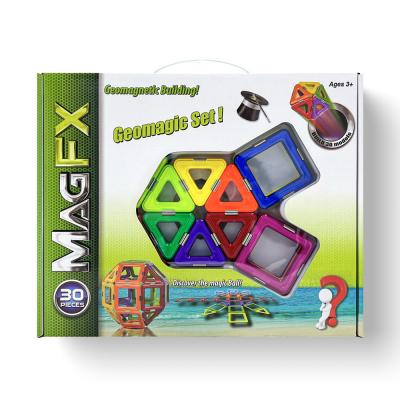 China 30-Piece Magnetic Building Blocks Set with 2 Shapes & 8 Colors for 100+ Geometric Structures - STEM Educational Toy for sale