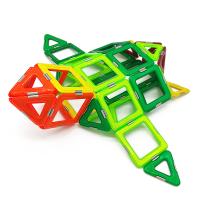 China 63-Piece Magnetic Building Tiles Set with 6 Shapes and 6 Colors for Educational STEM Toys for sale