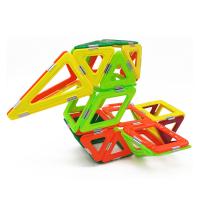 China 63-Piece Magnetic Building Tiles Set with 6 Shapes and 6 Colors for Educational STEM Toys for sale