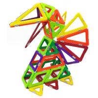China 63-Piece Magnetic Building Tiles Set with 6 Shapes and 6 Colors for Educational STEM Toys for sale