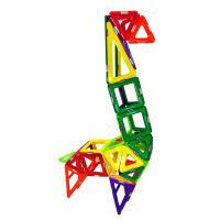 China 63-Piece Magnetic Building Tiles Set with 6 Shapes and 6 Colors for Educational STEM Toys for sale