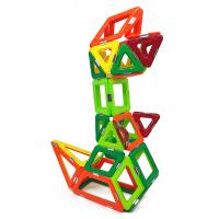 China 63-Piece Magnetic Building Tiles Set with 6 Shapes and 6 Colors for Educational STEM Toys for sale
