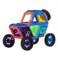 China 70-Piece Magnetic Tile Building Set with 35 Accessories and 6 Wheel Components for STEM Educational Play for sale
