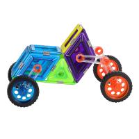 China 70-Piece Magnetic Tile Building Set with 35 Accessories and 6 Wheel Components for STEM Educational Play for sale