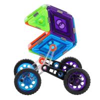 China 70-Piece Magnetic Tile Building Set with 35 Accessories and 6 Wheel Components for STEM Educational Play for sale