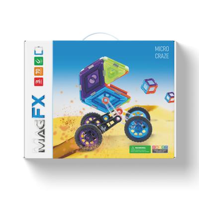 China 70-Piece Magnetic Tile Building Set with 35 Accessories and 6 Wheel Components for STEM Educational Play for sale