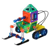 China Plastic Magnetic Blocks Magnetic Tiles Car Set With Remote Controlled Motor for sale