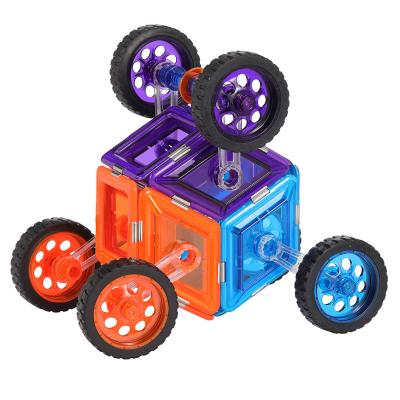 China Big Eyes Magnetic Blocks with Wheels Remote Control Magnetic Tiles Accessories 12pcs Set for sale