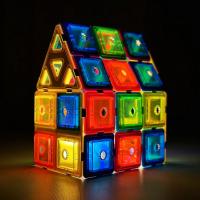 China 3D Magnetic Building Blocks House Shaped Educational Toy with Car Window Accessories for Kids 3-8 Years OEM for sale