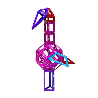 China Flamingo Shaped Magnetic Stacking Blocks - Multicolor Building Tiles for Creative Animal & Plant Construction for sale