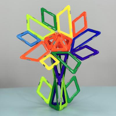 China Colorful Flowers Magnetic Geometric Building Tiles for Kids Age 3+ with Multiple Shapes and Educational Benefits for sale