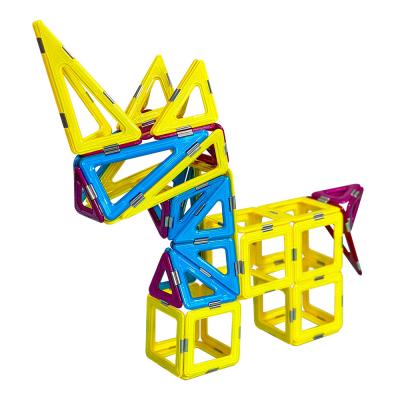 China Unicorn Animal Magnetic Tiles Building Blocks Educational Toy for Kids 3+ Years with Geometric Shapes for sale
