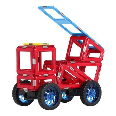 China Preschool STEM Magnetic Tiles Fire Rescue Truck Educational Building Blocks for Ages 3-6 for sale