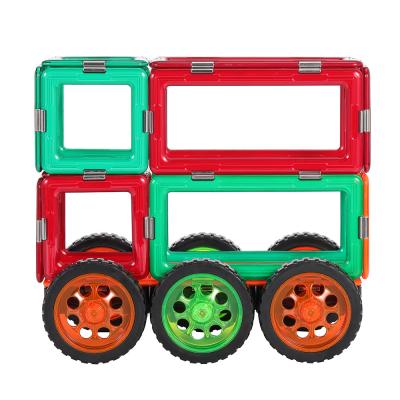 China Kids Magnetic Tiles Double Decker Sightseeing Bus Building Blocks - 50+ Piece Educational STEM Toy Set for sale