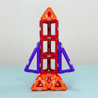 China Little Rocket Magnetic Science Tiles Building Set - 65+ Piece Multicolored STEM Educational Toy with DIY Assembly for sale