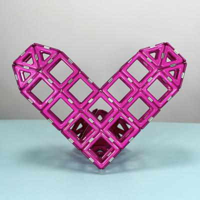 China Peach Heart Magnetic Building Bricks - 3+ Years Educational Construction Toys with Strong Neodymium Magnets for sale
