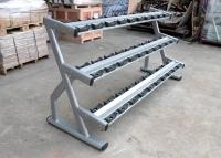 China 15 Pairs Steel Barbell Three Tier Dumbbell Weight Rack Silver Black for sale