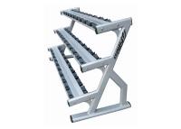 China Steel Double Barbell Three Tier Dumbbell Rack For 15 Pairs for sale