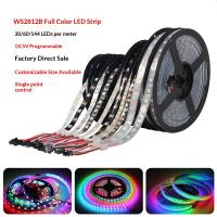 China WS2812 RGB LED Strip 5050 60 LEDs per Meter IP65 Waterproof 5V Dimmable Smart Full Color for sale