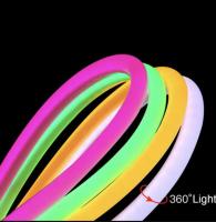 China IP67 Waterproof 360 Degree LED Neon Rope Light 14mm DC24V Flexible Silicone Tube for sale