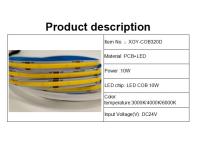 China 24V LED COB Strip Light 320 LEDs 8mm PCB Width IP20 IP67 IP68 Waterproof for sale