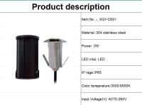 China 304 Stainless Steel Outdoor Garden LED In Ground Path Light 12V 1W for sale