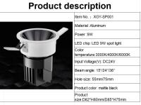 China Anti-Glare Recessed Aluminum Housing COB Down Lamp 8W-20W LED Spot Light for Indoor Hotel Office Mall for sale