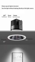 China Anti-Glare Recessed Aluminum Housing COB Down Lamp 8W-20W LED Spot Light for Indoor Hotel Office Mall for sale