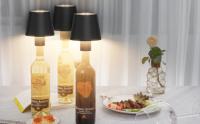 China Touch Control Rechargeable LED Bottle Table Lamp 3 Color Wireless Night Light with USB Charging Ports for sale