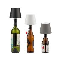 China Touch Control Rechargeable LED Bottle Table Lamp 3 Color Wireless Night Light with USB Charging Ports for sale