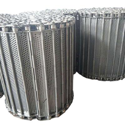 China Perforated Stainless Steel Metal Chain Plate Conveyor Belt Steady for sale