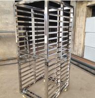 China Self Supporting Drying Rack Trolley Stainless Steel Tray Rack Trolley for sale