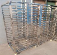 China Self Supporting Drying Rack Trolley Stainless Steel Storage Rack Trolley for sale