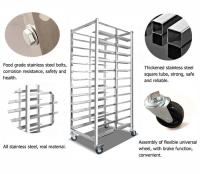 China Stainless Steel Cooling Rack Trolley Stable Structure Bread Cooling Trolley for sale
