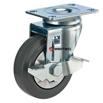 China Elastic TPR side brake castor for sale