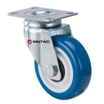 China Swivel blue PU castor for sale