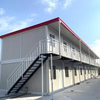 China 2 Floor Flat Pack Prefab Container Van House With Light Steel Frame Sandwich Panel Wall for sale